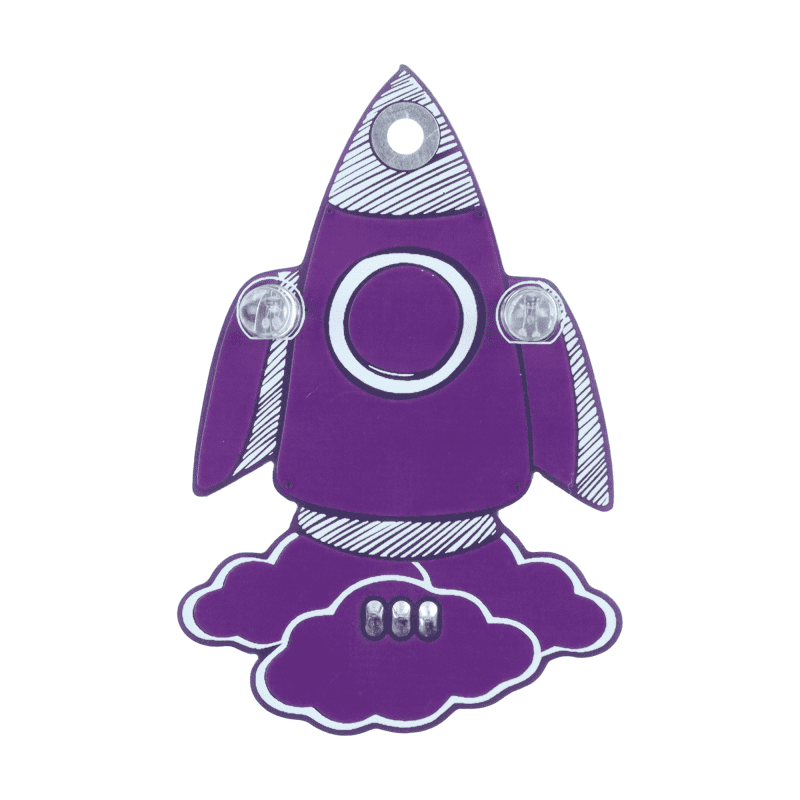 Rocket PCB Badge with LED & Pin