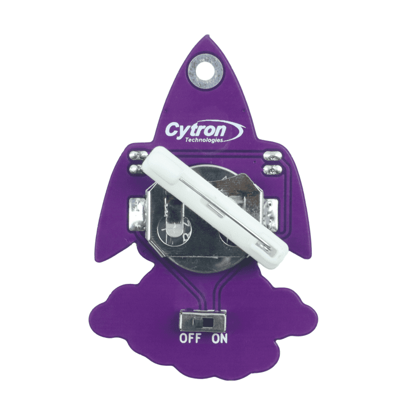 Rocket PCB Badge with LED & Pin