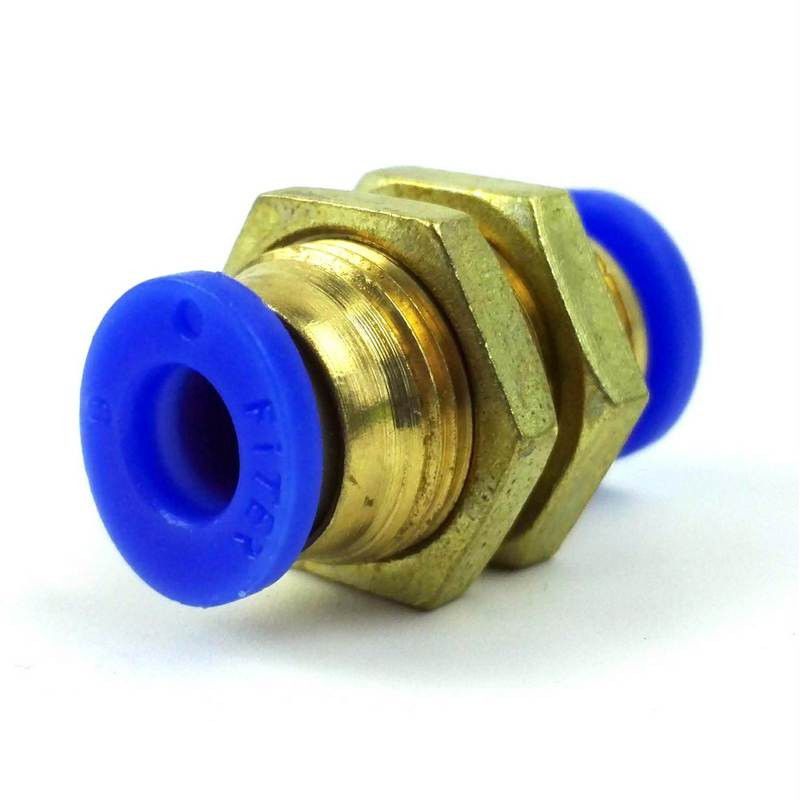 PM6 6mm Bulkhead Union Straight Pneumatic Fitting