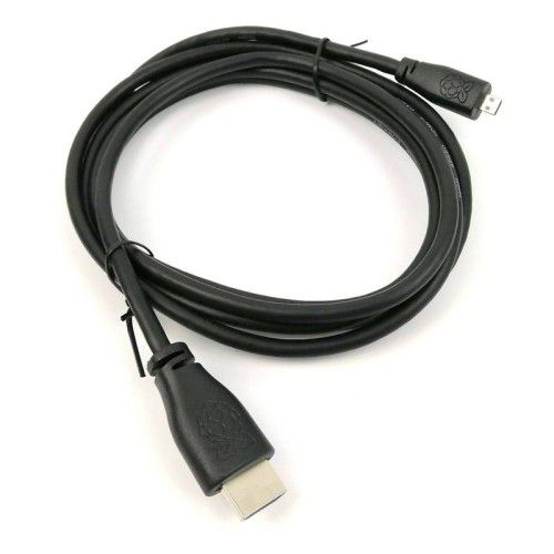 Raspberry Pi Micro-HDMI to Standard HDMI, 2m Black