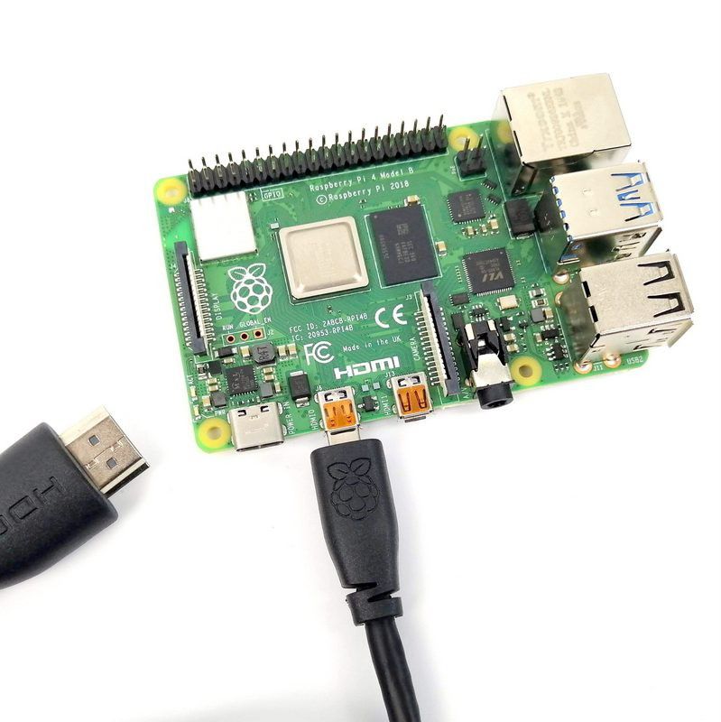 Raspberry Pi Micro-HDMI to Standard HDMI, 2m Black