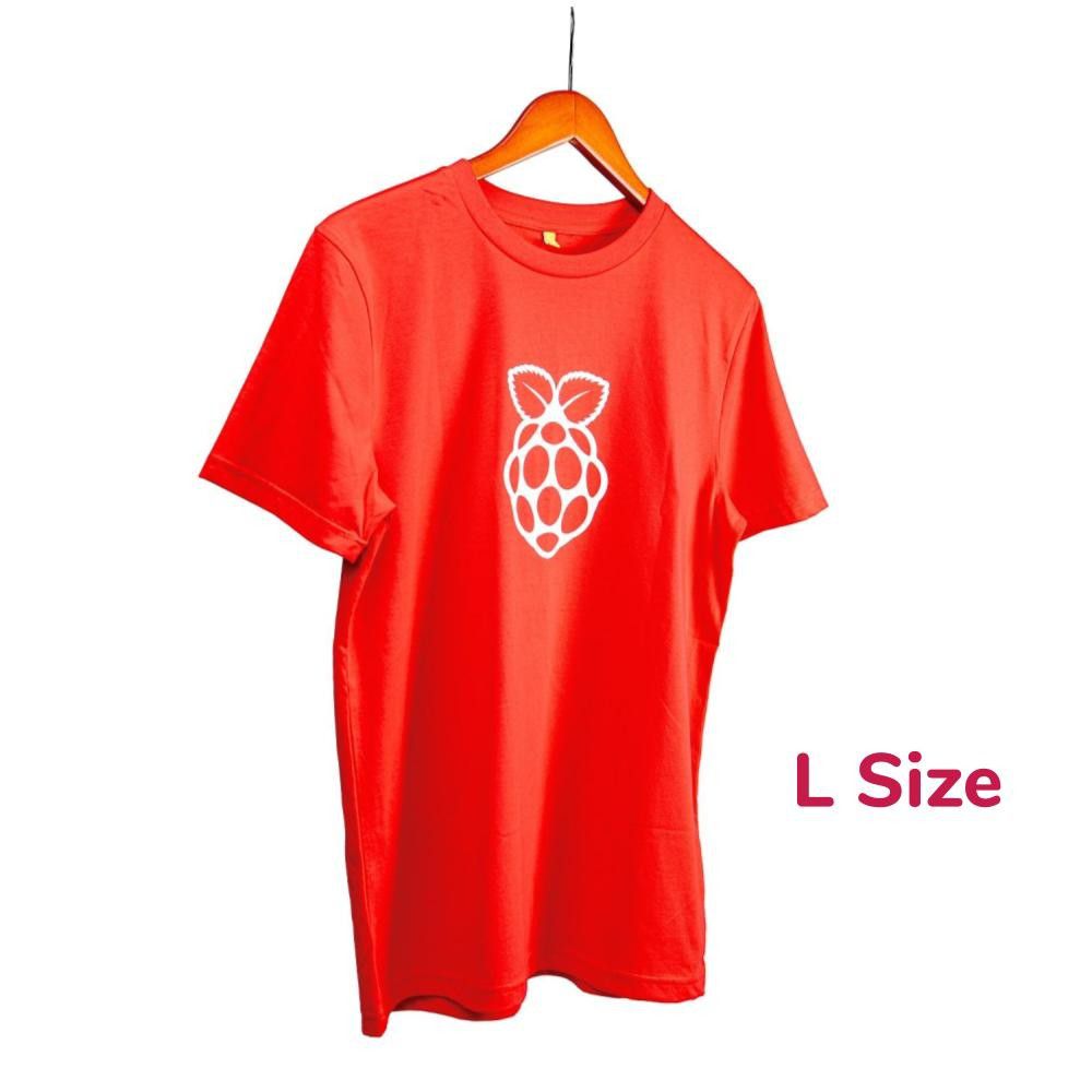 Raspberry Pi White Logo Red T-shirt