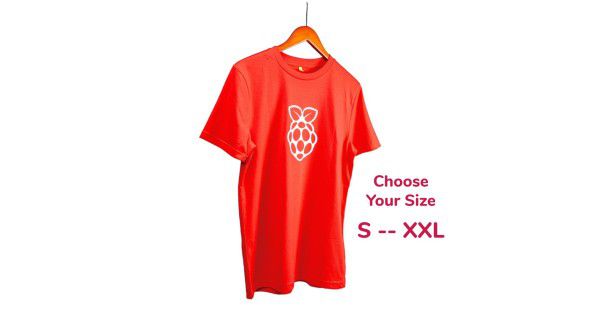Raspberry Pi White Logo Red T-shirt