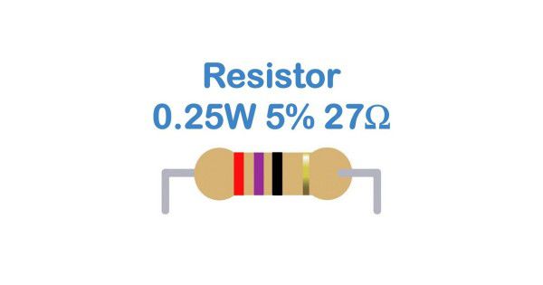 Resistor 0.25W 5% (27R)