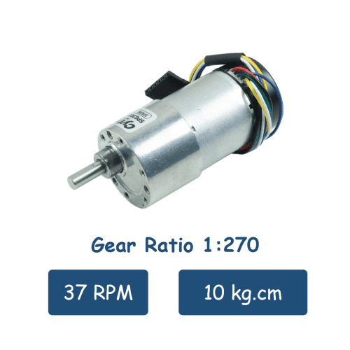 12V 37MM DC Geared Motor with Encoder SPG30E-GR270