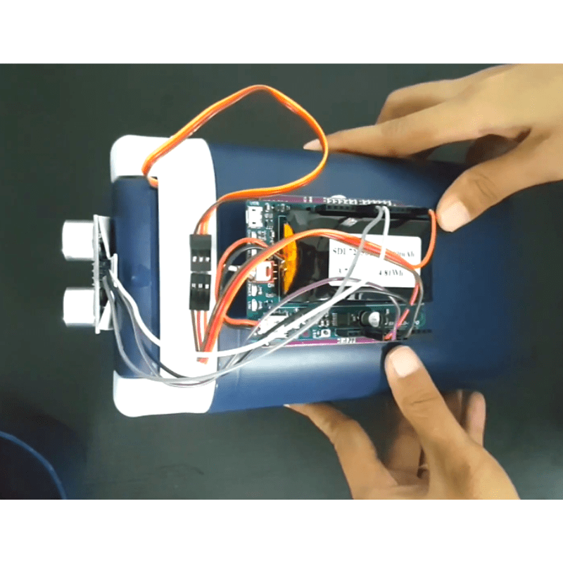 DIY Smart Dustbin using Maker UNO & Ultrasonic Sensor