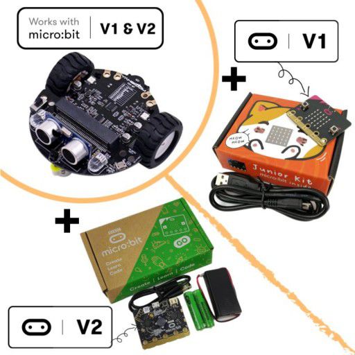 Tiny:bit smart robot car for micro:bit Kits