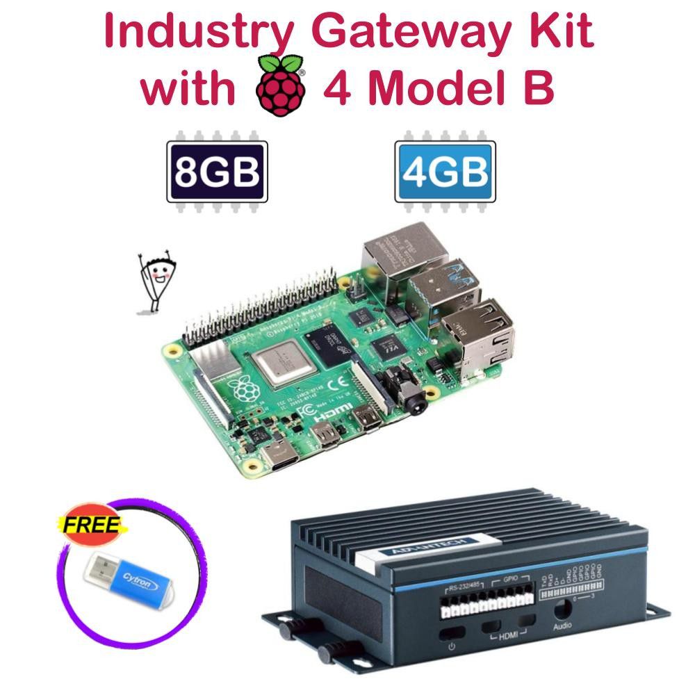 Industry Gateway Kit with 4IO RS485 and RPi 4 Model B Kits