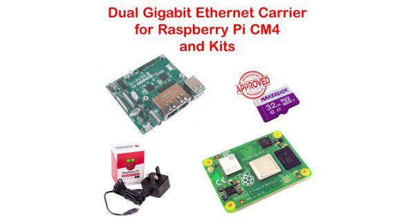 Raspberry Pi Compute Module 4 Dual Gigabit Ethernet Carrier Board and Kits