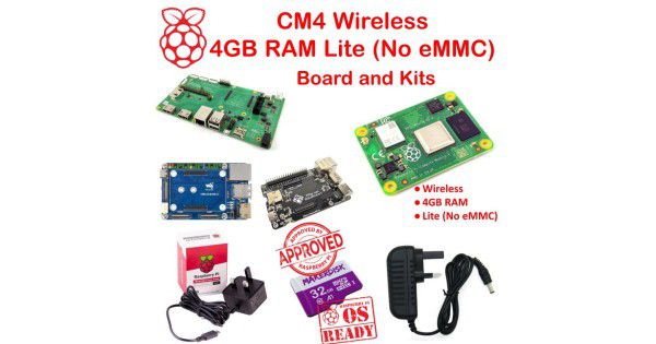 Raspberry Pi CM4 Wireless 4G RAM Lite (no eMMC) and Kits