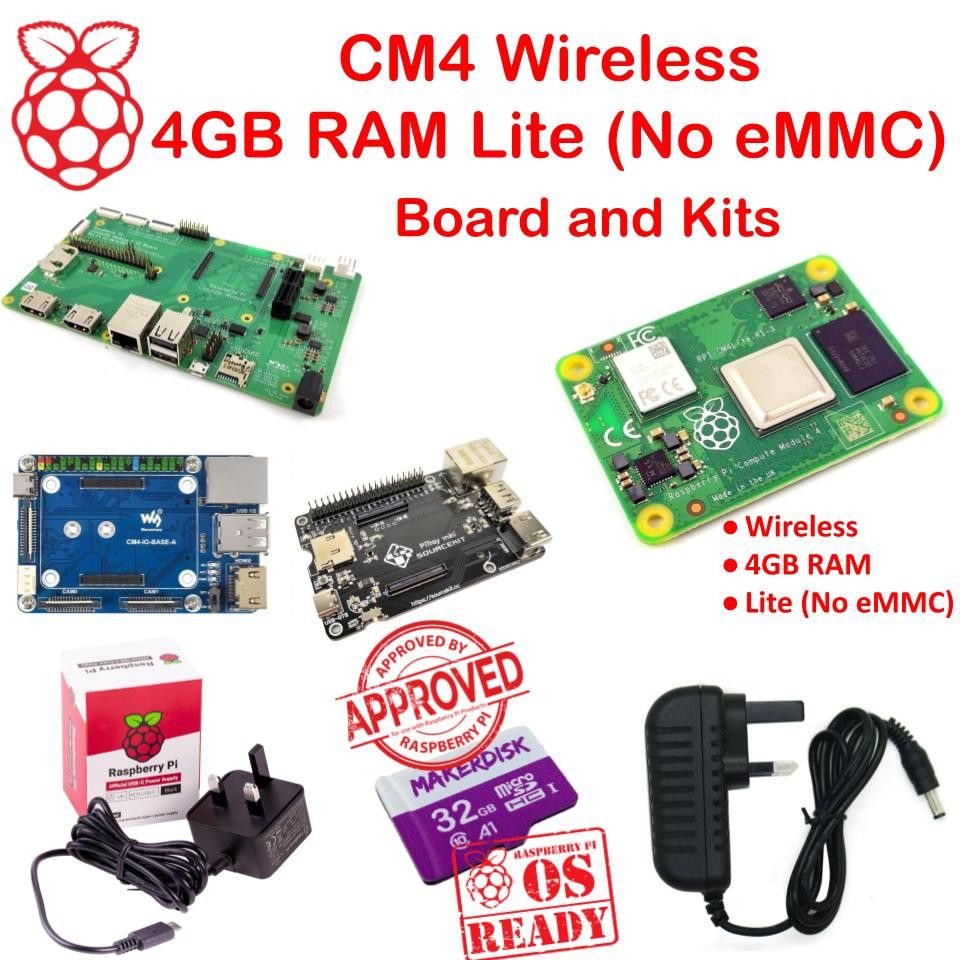 Raspberry Pi CM4 Wireless 4G RAM Lite (no eMMC) and Kits