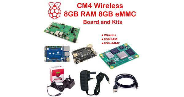 Raspberry Pi CM4 Wireless 8GB RAM 8GB eMMC and Kits