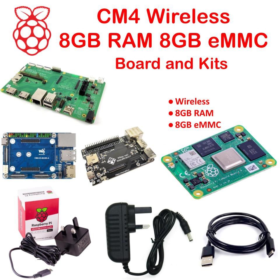 Raspberry Pi CM4 Wireless 8GB RAM 8GB eMMC and Kits