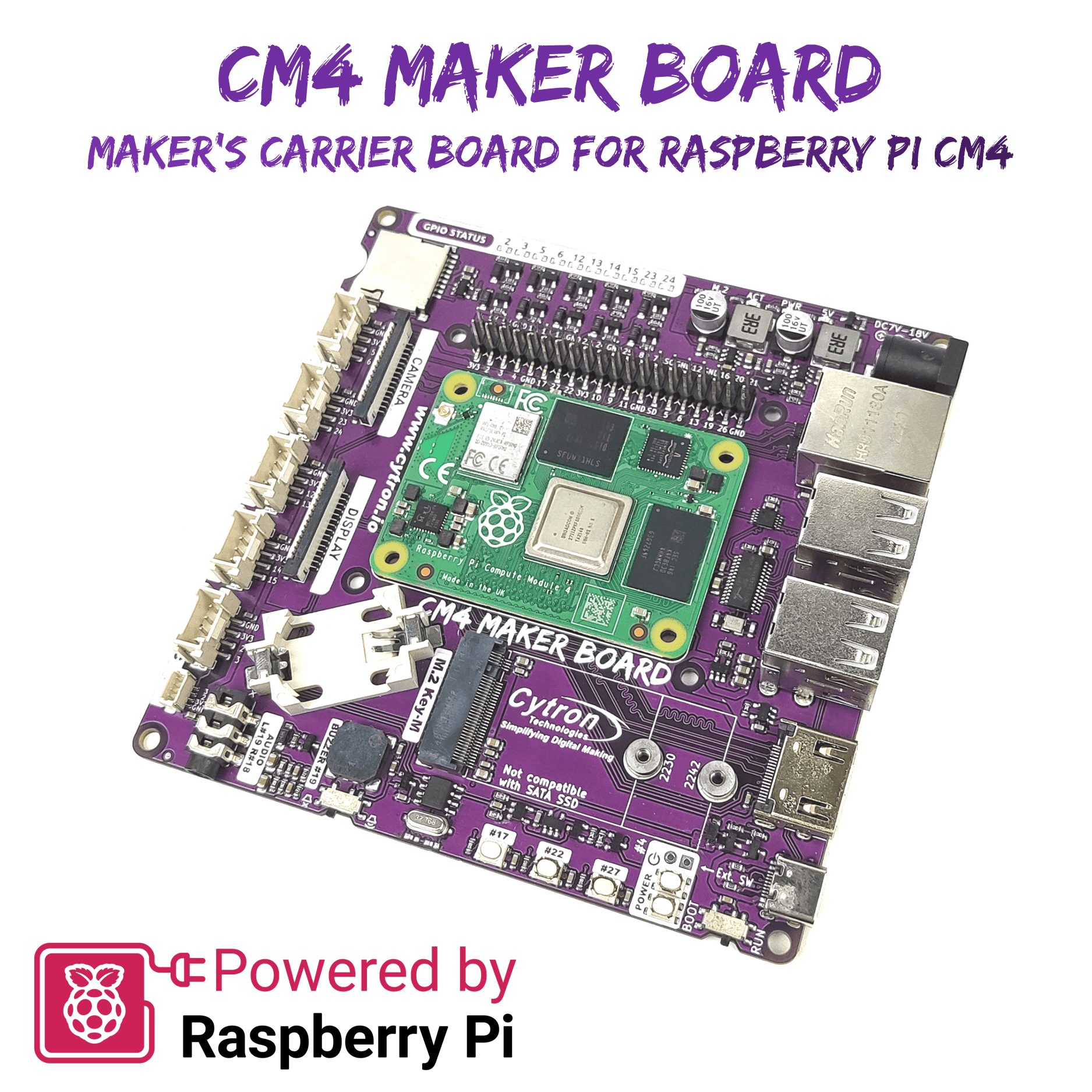 CM4 Maker Board & Kits : Maker’s Carrier Board for Raspberry Pi CM4/CM5