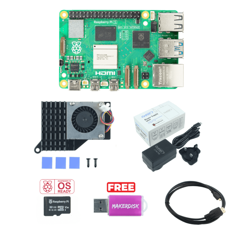 Essential Kit for Raspberry Pi 5 - UK Plug