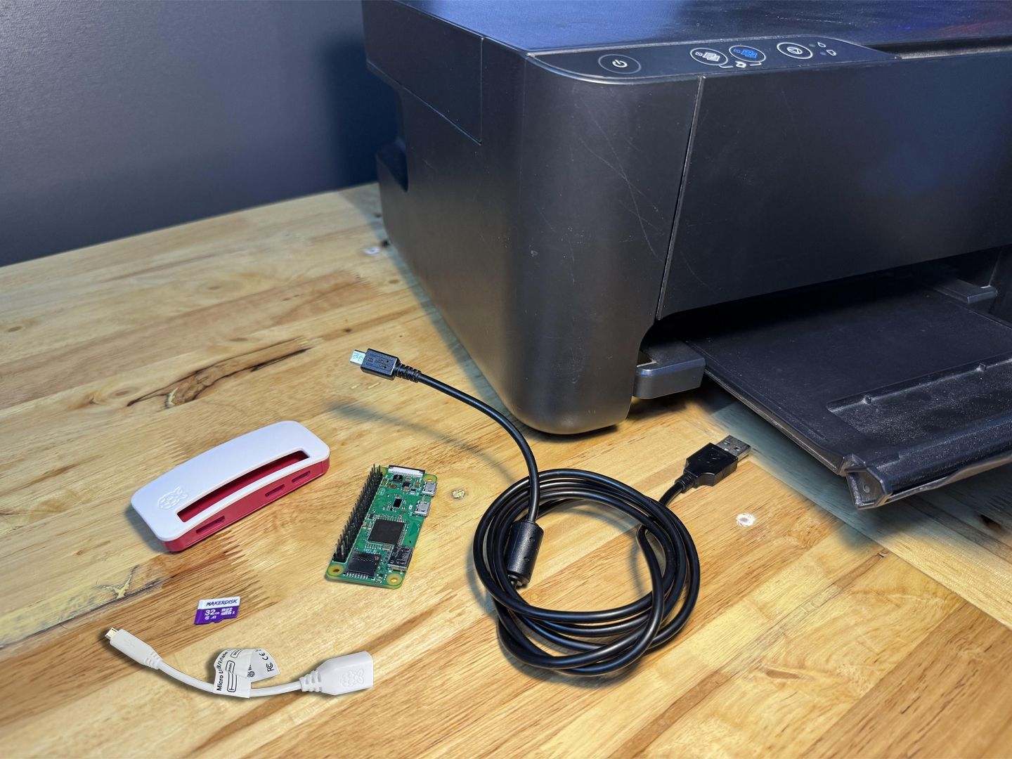 Wireless Printer Kit - Using Raspberry Pi Zero and CUPS (without microSD)