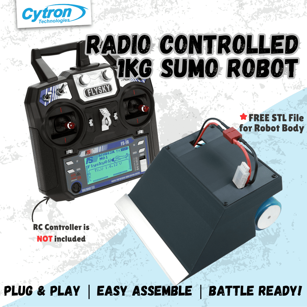 Sumo Robot 1KG - RC 3D Printed Chassis