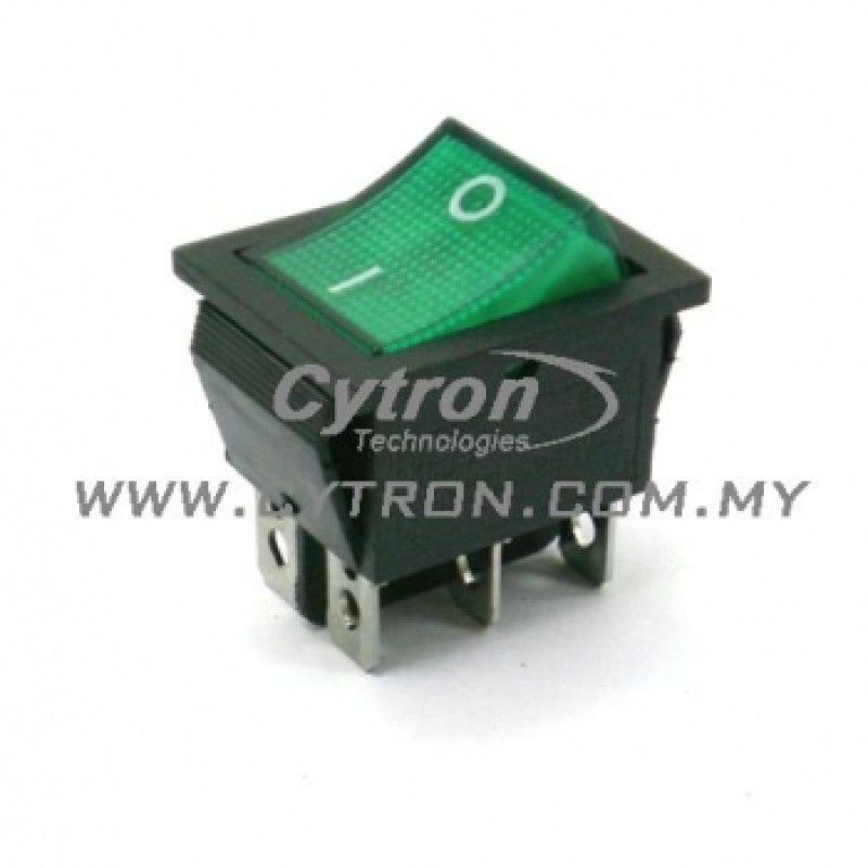 Rocker Switch Big 6 Pins Green (Neon)