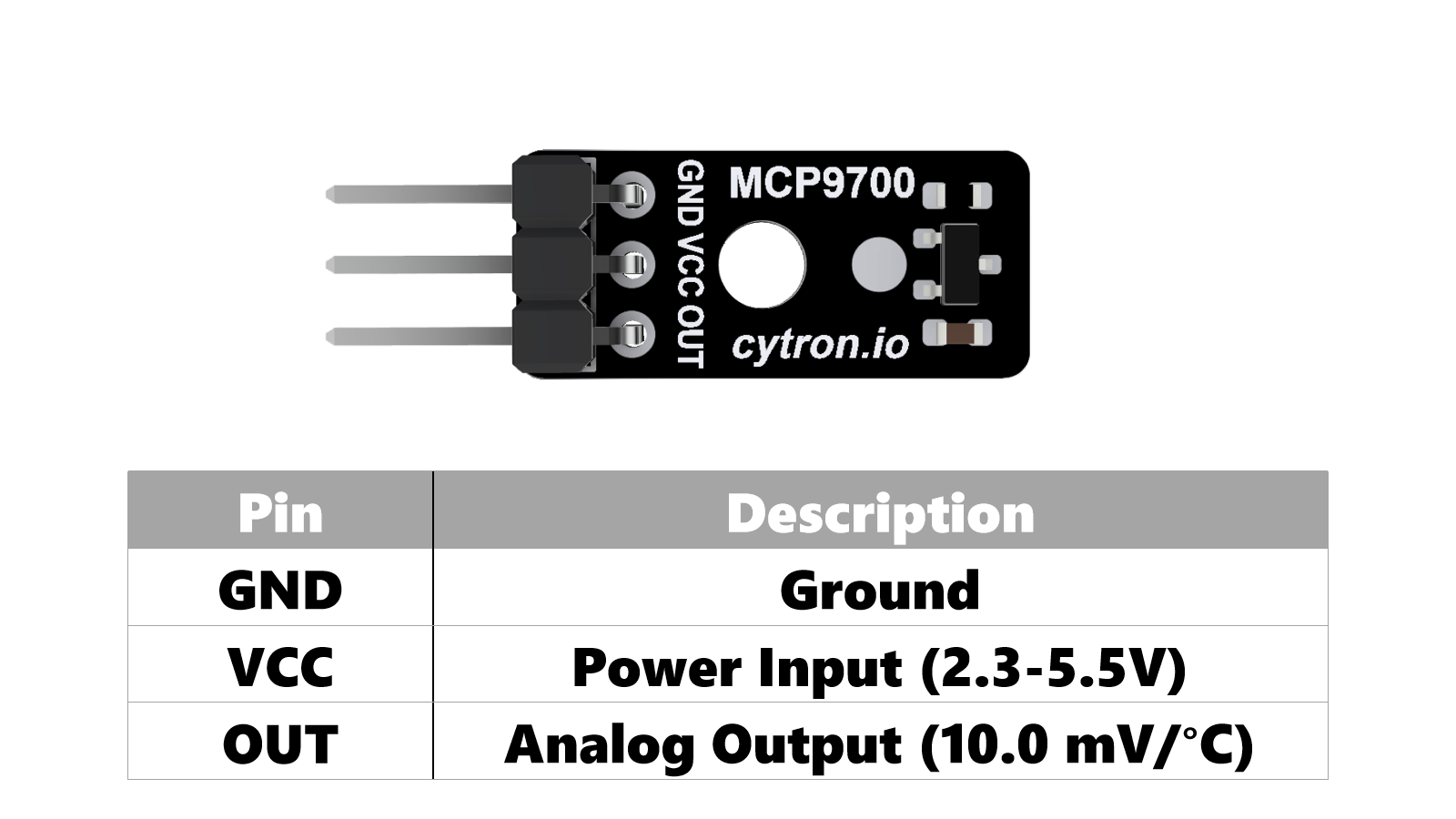 MCP9700 Linear Temperature Sensor (LM35 Compatible)
