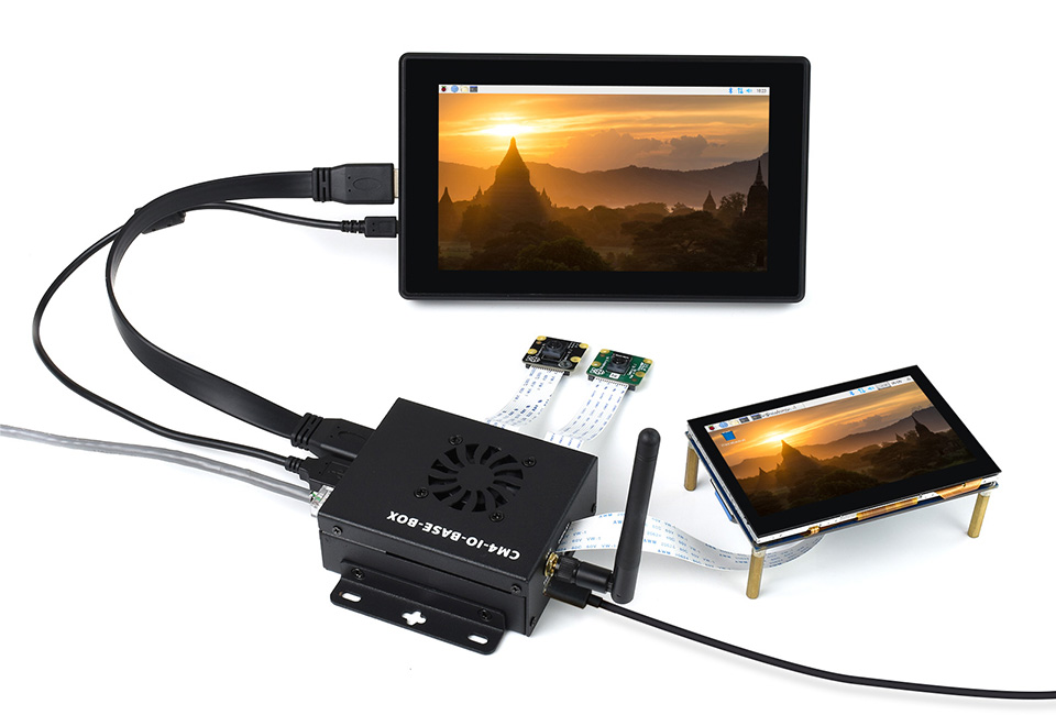 Mini Base (A) Board and Metal Case for Raspberry Pi CM4 and Kits