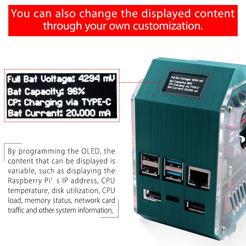 Mini Tower UPS Kit for Raspberry Pi 4 Model B and Kits