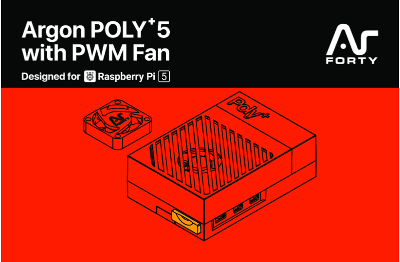 Argon Poly+5 Case with PWM Fan for Raspberry Pi 5