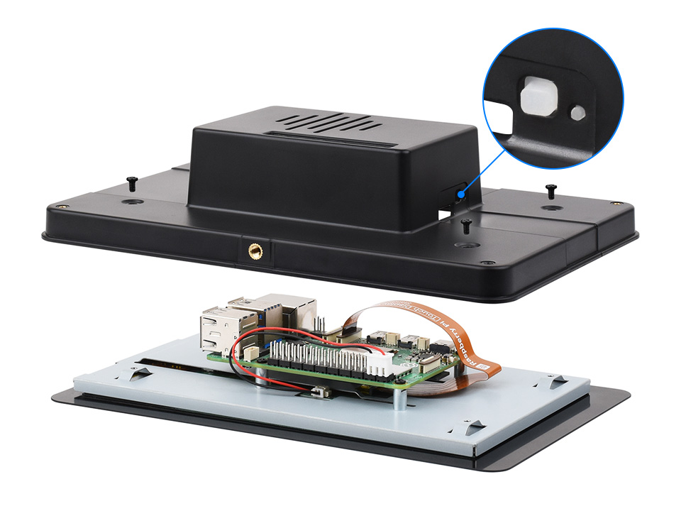 Protective Case For RPi 7-inch Touch Display 2 And RPi 5