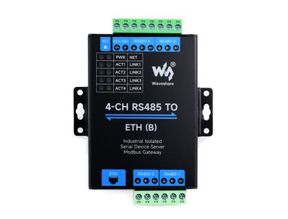 RJ45 Ethernet to 4xRS485 Serial Server Gateway