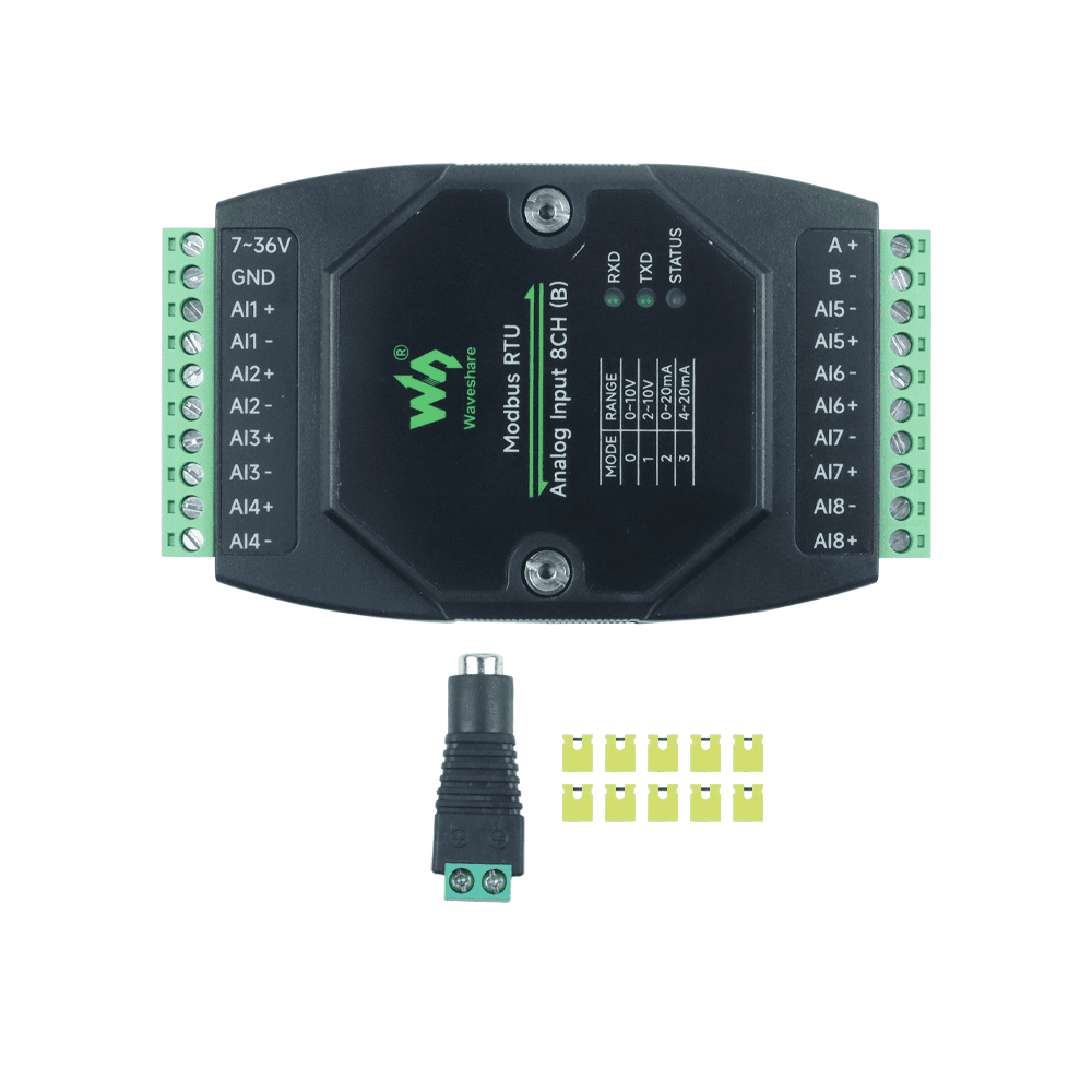 Industrial 8-Ch Analog Input Extender Module - Modbus RTU