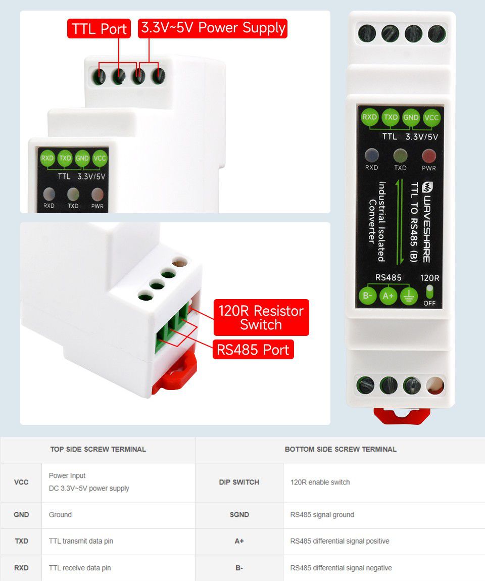 TTL to RS485 Galvanic Isolated Converter