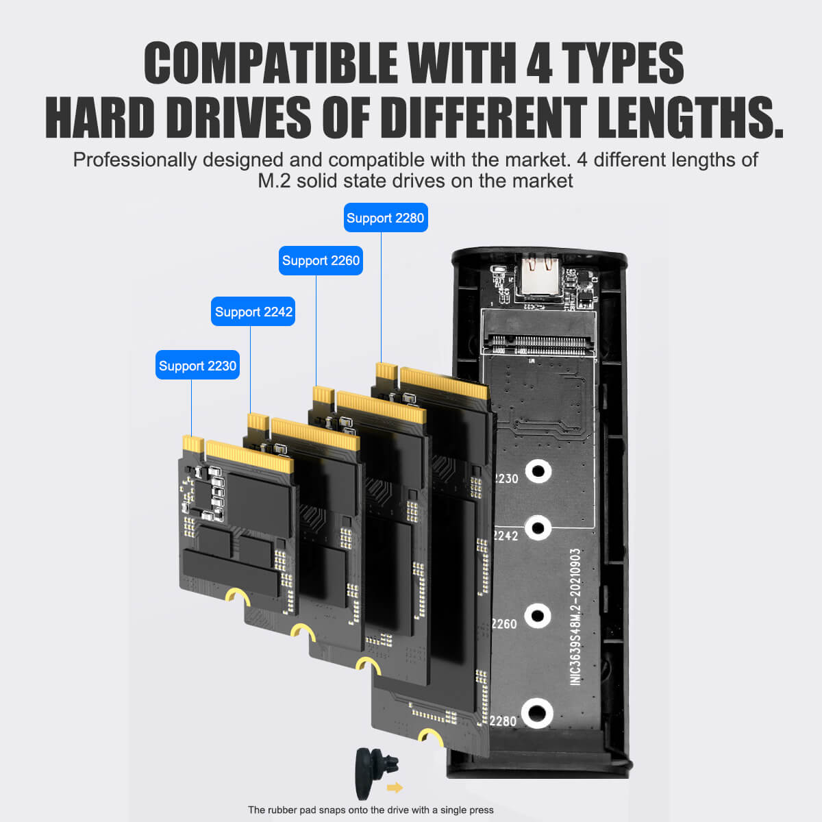 USB 3.1 to M.2 Dual Protocol (NVMe/NGFF) B+M Key with USB-C Cable