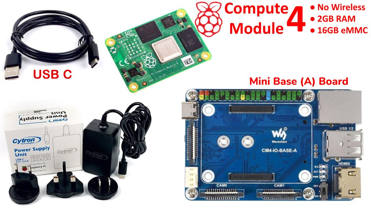 Raspberry Pi CM4 No Wireless 2GB RAM 16GB eMMC and Kits