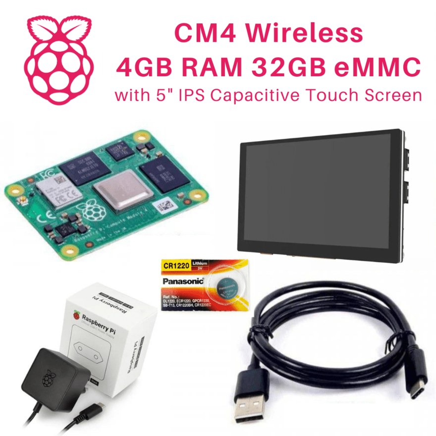 Raspberry Pad 5 - 5-inch IPS Capacitive Touch Screen for CM4 and Kits