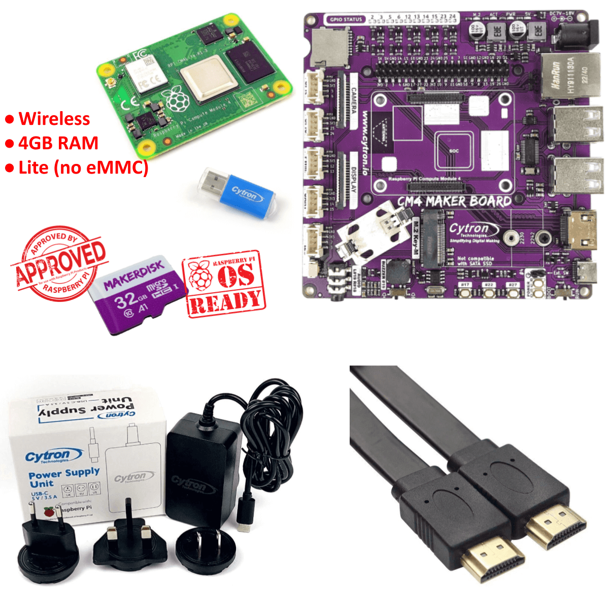 CM4 Maker Board & Kits : Maker’s Carrier Board for Raspberry Pi CM4