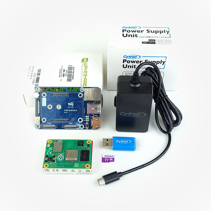 Mini Base (A) Board and Metal Case for Raspberry Pi CM4 and Kits