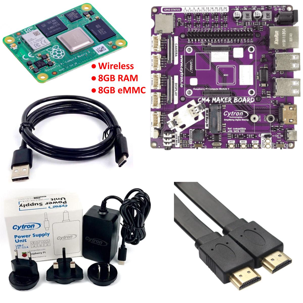 Raspberry Pi CM4 Wireless 8GB RAM 8GB eMMC and Kits