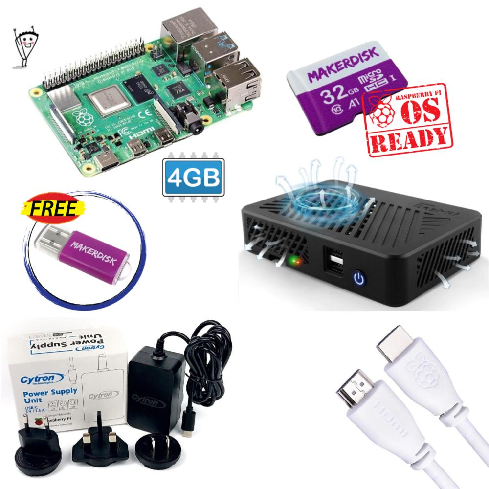 DeskPi Lite Case with Heatsink Fan for Raspberry Pi 4 Model B and Kits