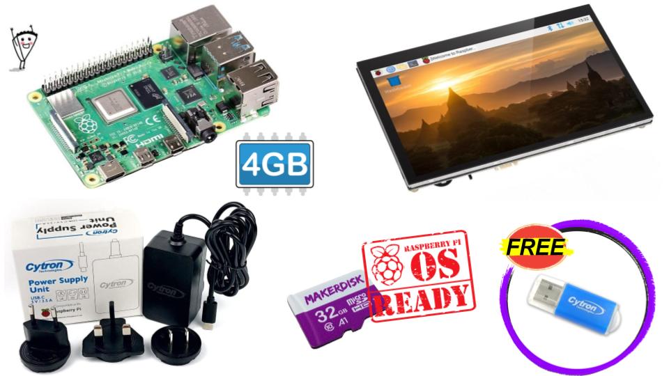 5-inch 800x480 5-point Touch Screen with Raspberry Pi 4 Model B Kits