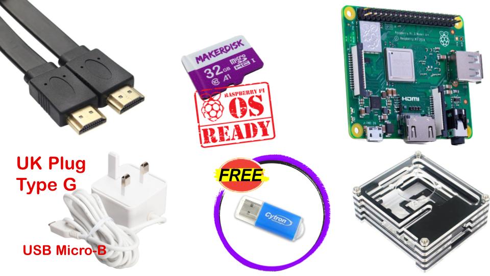 Raspberry Pi 3 Model A+ Basic Kit with Acrylic Case