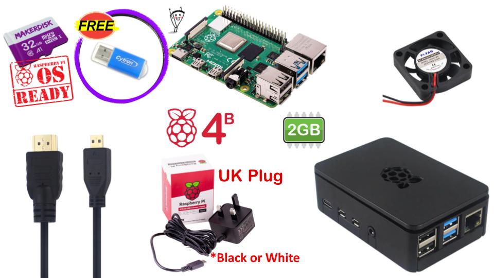 Raspberry Pi 4 Model B Basic Kits - UK Plug