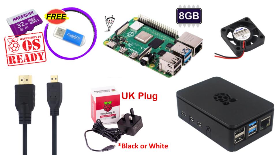 Raspberry Pi 4 Model B Basic Kits - UK Plug