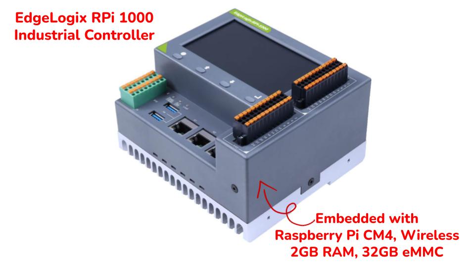 EdgeLogix RPi 1000 Industrial Controller WiFi CM4 8GB RAM 32GB eMMC