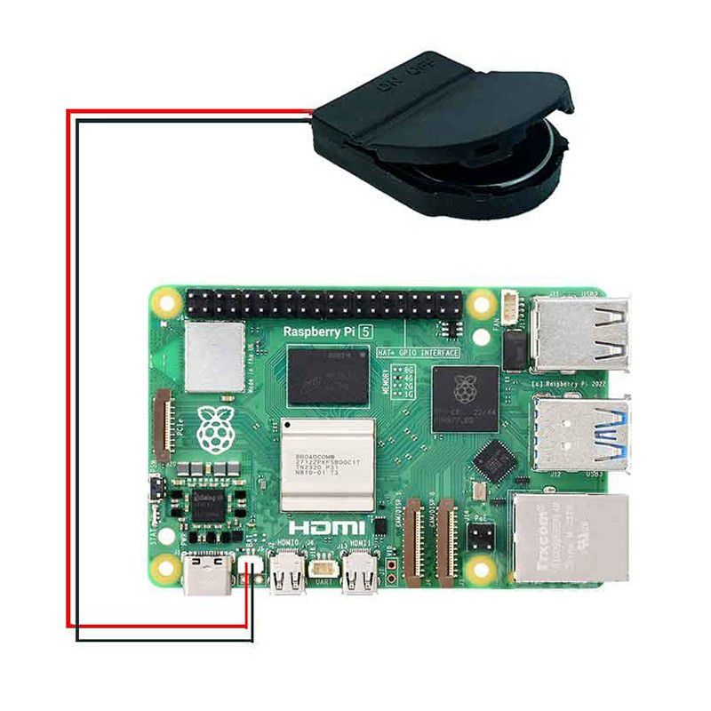 CR2032 Coin Battery Holder for Raspberry Pi 5