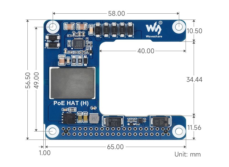 PoE HAT For Raspberry Pi 5 and CM 5 Compatible with Official Case