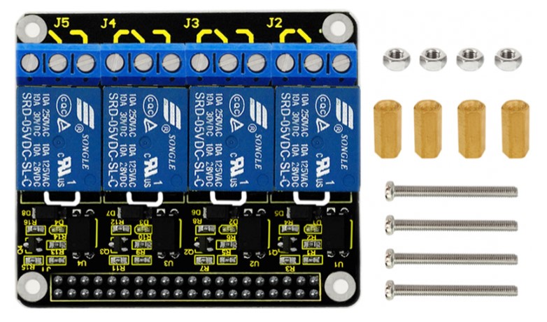 4-Channel Relay HAT for Raspberry Pi