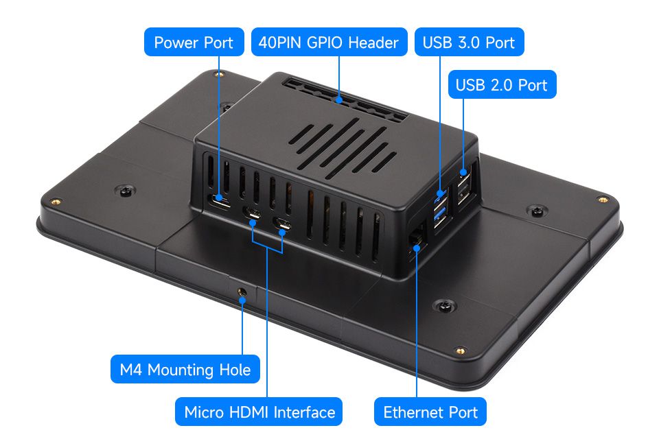 Case For Raspberry Pi 7-Inch Touch Display 2 Supports Pi 5