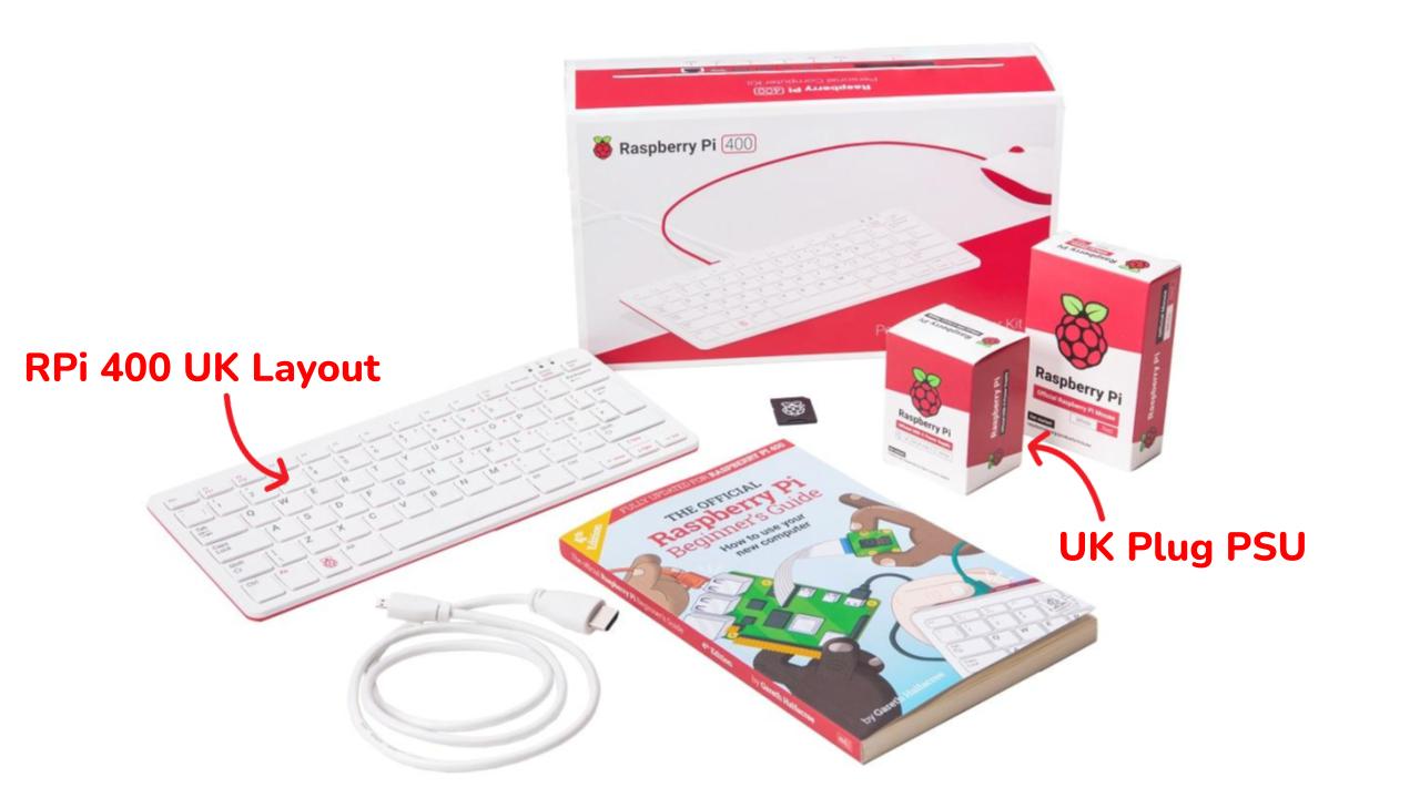 Raspberry Pi 400 Keyboard Computer and Kits