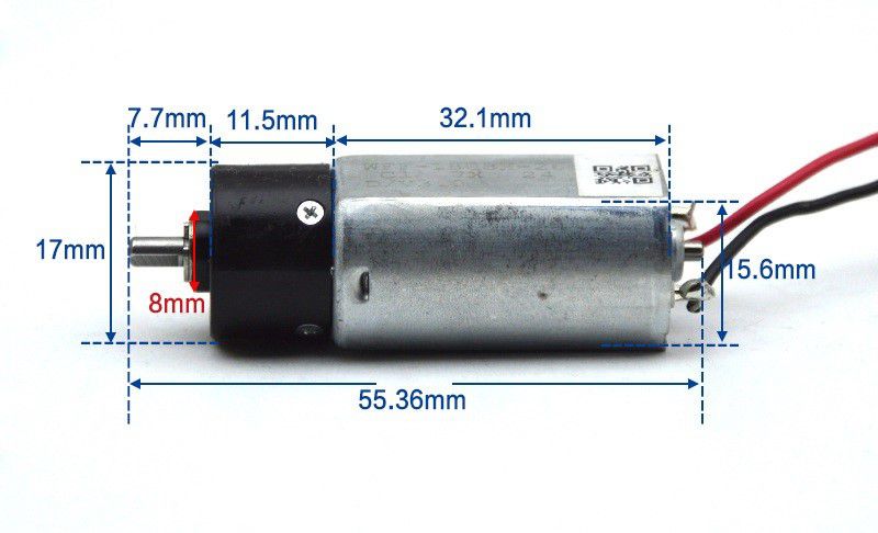 3V 1350RPM DC Micro Metal Gearmotor