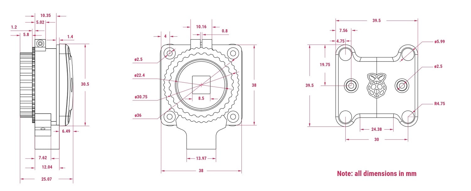 Raspberry Pi 1.6MP Global Shutter Camera Module
