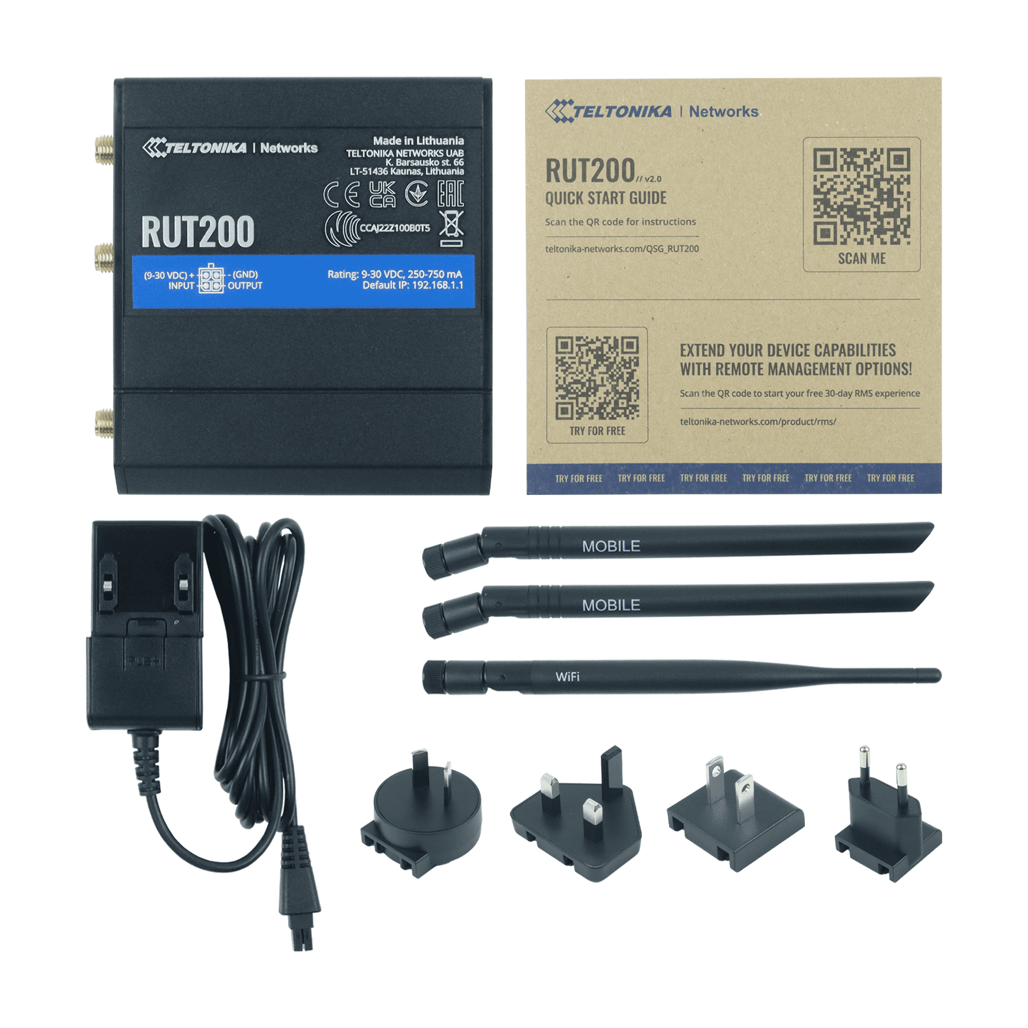 RUT200 LTE Cat 4 Industrial Grade Router